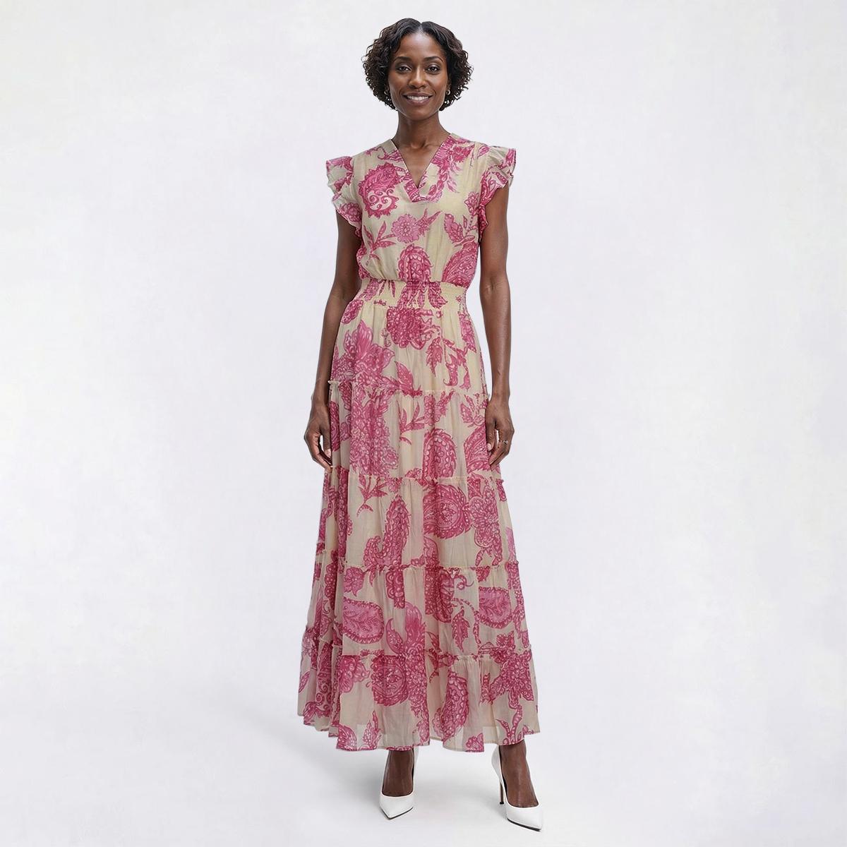 Click here for Womens MSK Flutter Sleeve Floral Paisley Lawn Maxi... prices